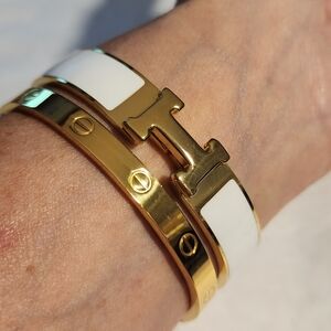 Hailey | Jewelry | Gold Love You Screw Bracelet And White H Hailey ...